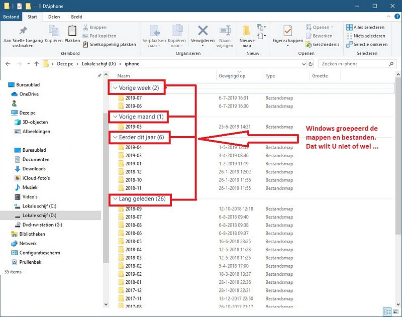 Bestanden, mappen groeperen, Windows 10 Help