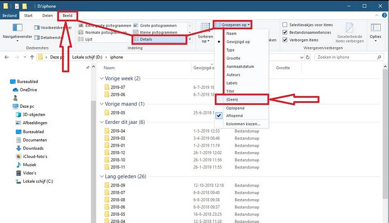 Bestanden, mappen groeperen, Windows 10 Help