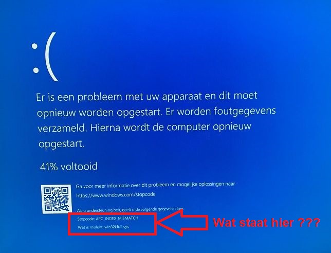 Blauw scherm, Windows 10 Help