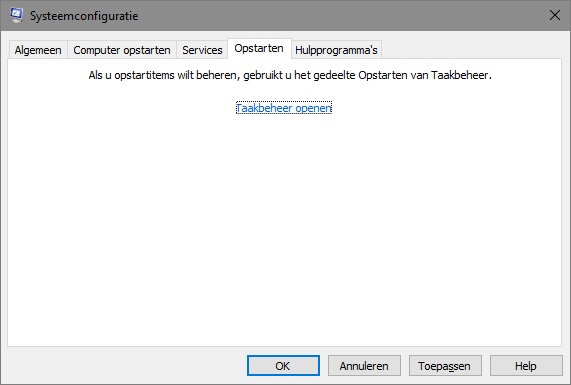 Msconfig, Windows 10 Help