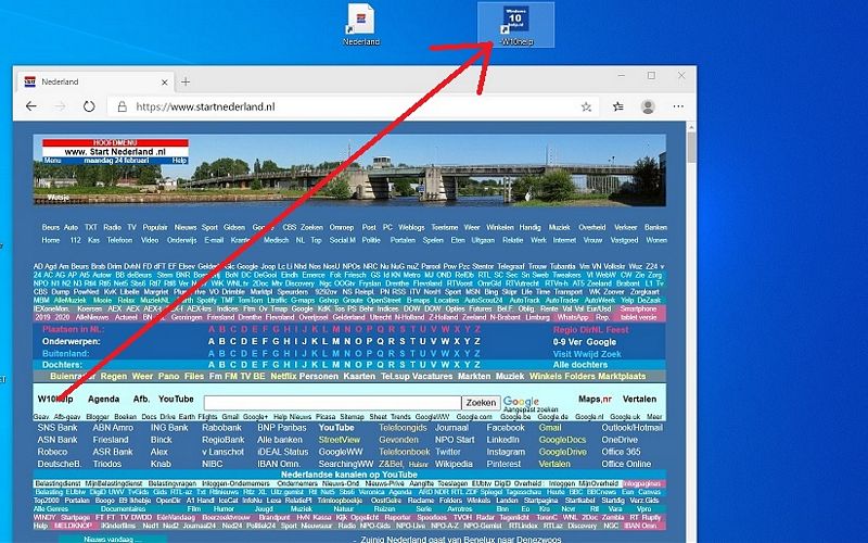 Snelkoppeling naar website vanuit Edge, Windows 10 Help