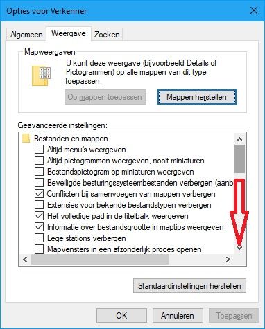 Verborgen bestanden weergeven, zichtbaar maken in Windows 10